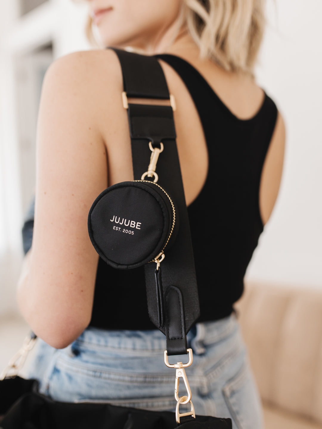 JuJuBe Signature Large Utility-Strap Tote Diaper Bag - Black